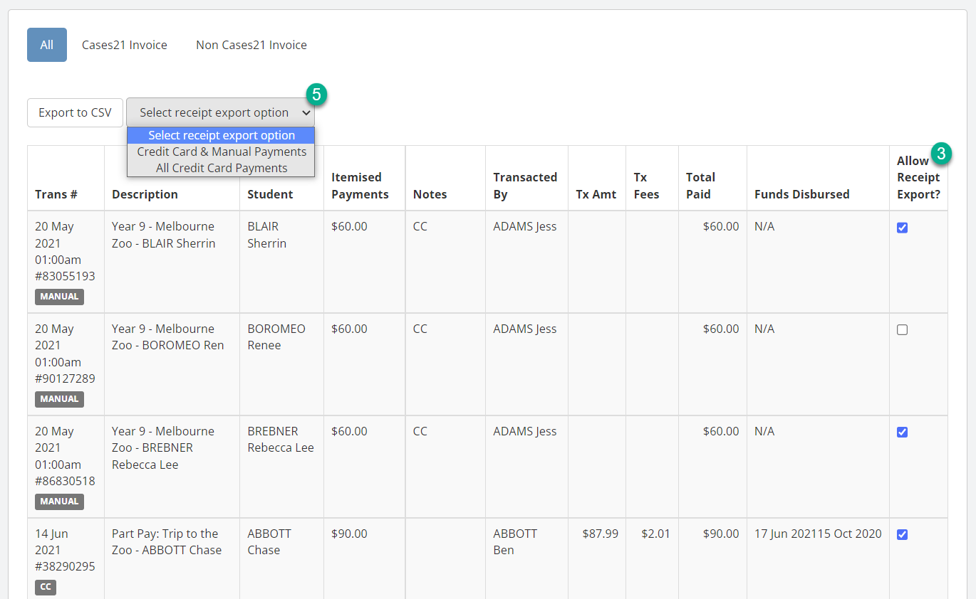 Reconciling event payments and transactions